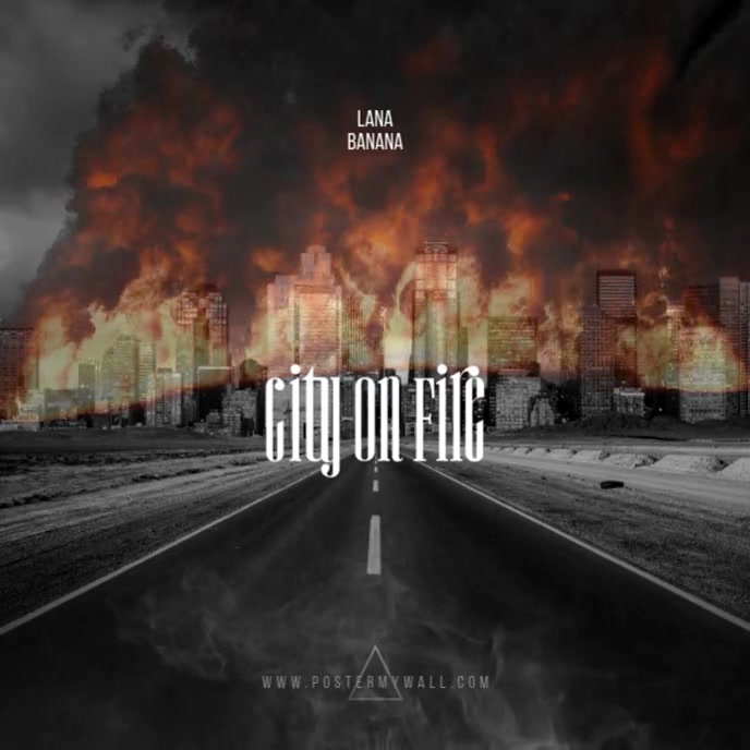 City on Fire Road Rap Hip-Hop Smoke Album Mixtape Cover Template ...