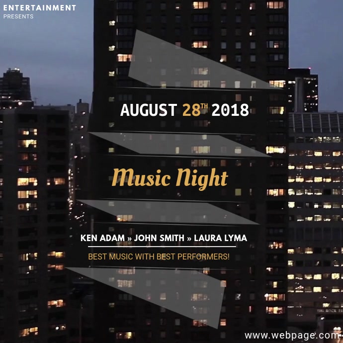 City Party Night Video Advertising Event Template | PosterMyWall