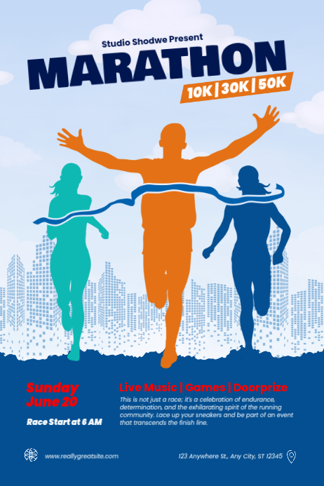 Citywide Marathon Challenge 10K 30K 50K Template | PosterMyWall