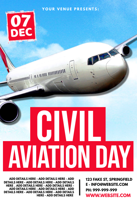 Copy of Civil Aviation Day Poster | PosterMyWall