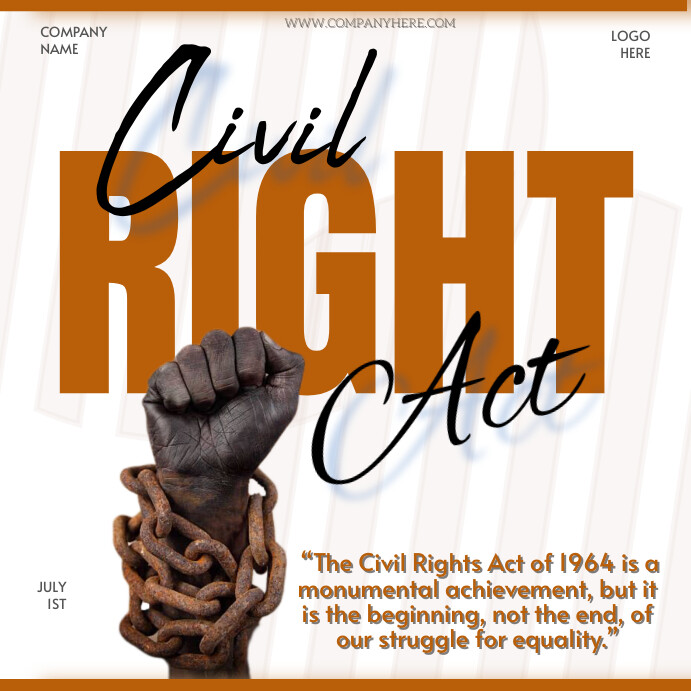 Copy of Civil Right Act white Square | PosterMyWall