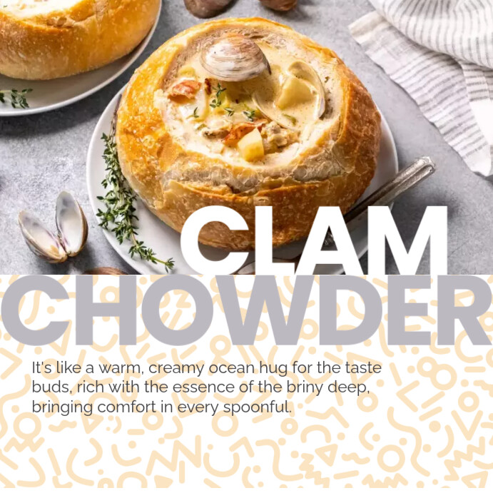 Clam Chowder Instagram Post Templat | PosterMyWall