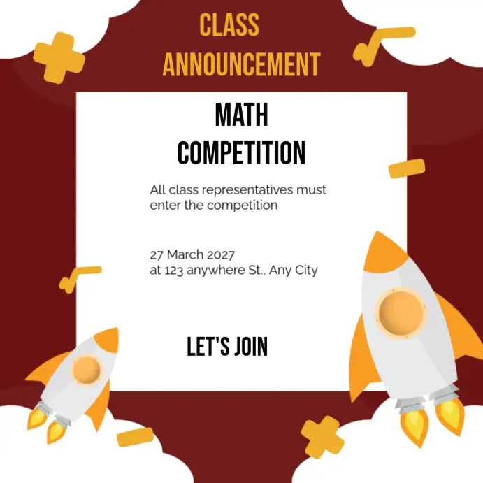 Class Announcement Template Postermywall