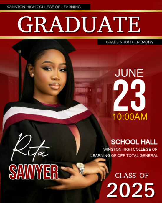 Class of 2025 graduation invitation template | PosterMyWall