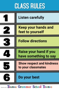 Green Class Rules Chart Poster Template Printable | PosterMyWall