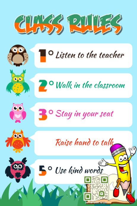 Class Rules Poster Theme Animal Kids And Kindergarten Template Class Rules Poster Theme Animal Kids And Kindergarten Template