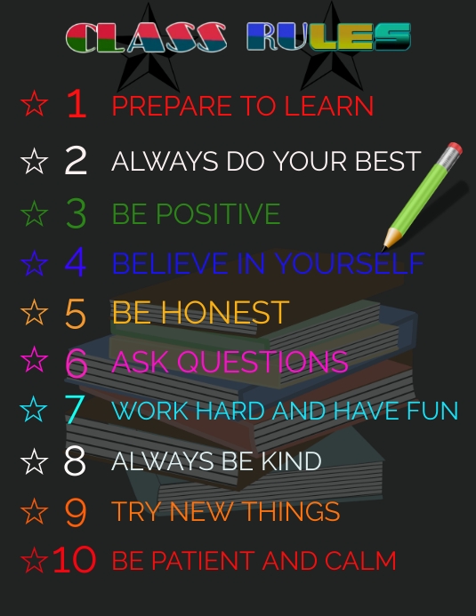 CLASS RULS Template | PosterMyWall