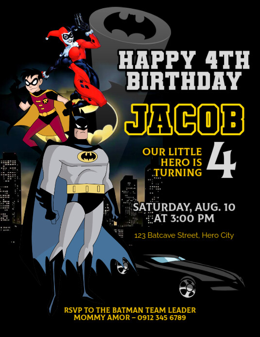 Plantilla de Classic Batman Invitation Flyer | PosterMyWall