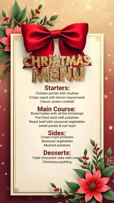 Classic Christmas Menu Board Template | PosterMyWall
