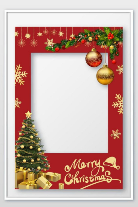 Classic Christmas portrait border Template | PosterMyWall