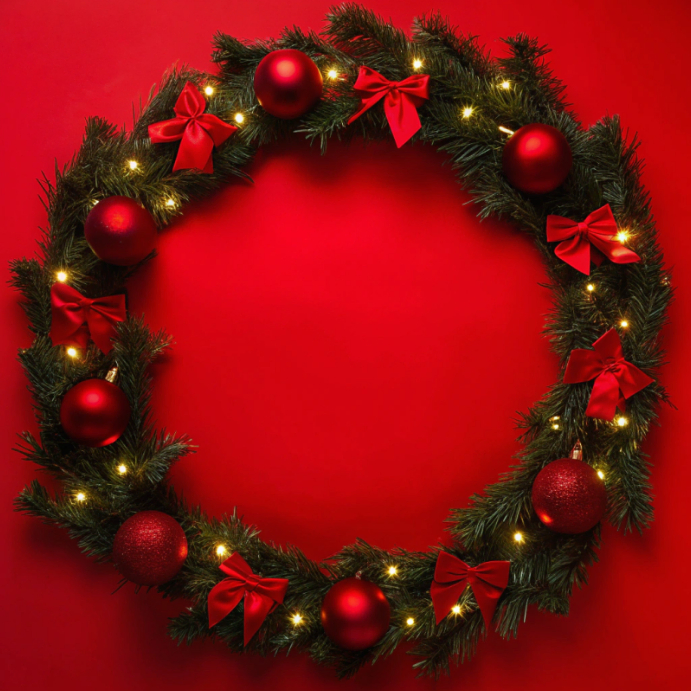 Classic Christmas Wreath Frame Template | PosterMyWall