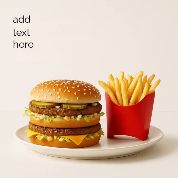 Classic Double Cheeseburger with Fries Template | PosterMyWall