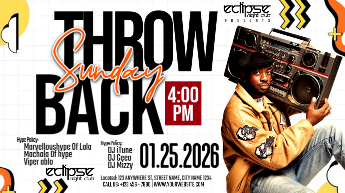 Classic Hip-Hop Sunday Vibes Template | PosterMyWall