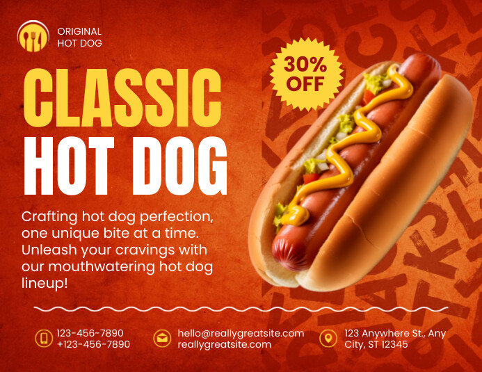 Classic Hot Dog Ads Template | PosterMyWall