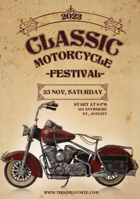 Classic Motorcycle Festival Template | PosterMyWall