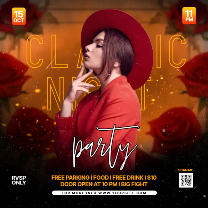 Classic Night Party Template | PosterMyWall
