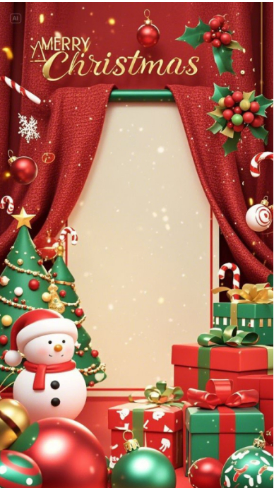 Classic Red & Green Christmas Frame Template | PosterMyWall