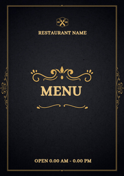 Classic Restaurant Menu Cover Template | PosterMyWall