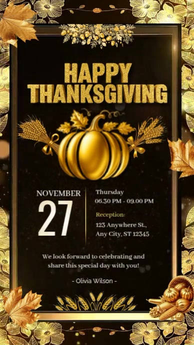 Classic Thanksgiving Family Gathering Template | PosterMyWall