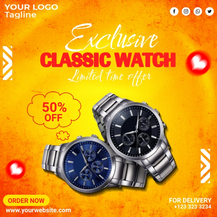 Plantilla de Classic Watch Design | PosterMyWall