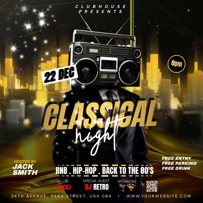 CLASSICAL NIGHT PARTY FLYER TEMPLATE | PosterMyWall