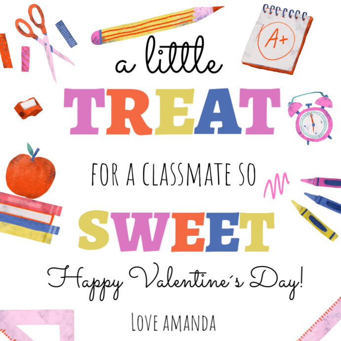 Copy of Classmate Valentines Treat Tag, classmate valentines treat tag ...