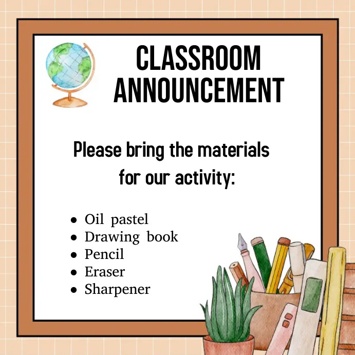 Class Announcement Template