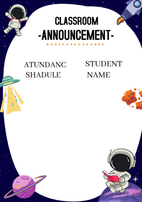 Copy of Classroom announcement | PosterMyWall