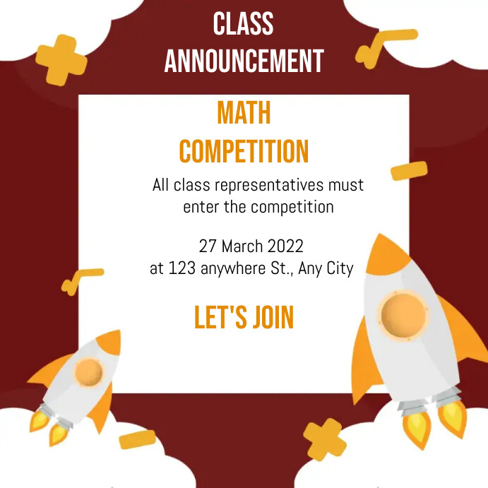 Classroom Announcement Template | PosterMyWall