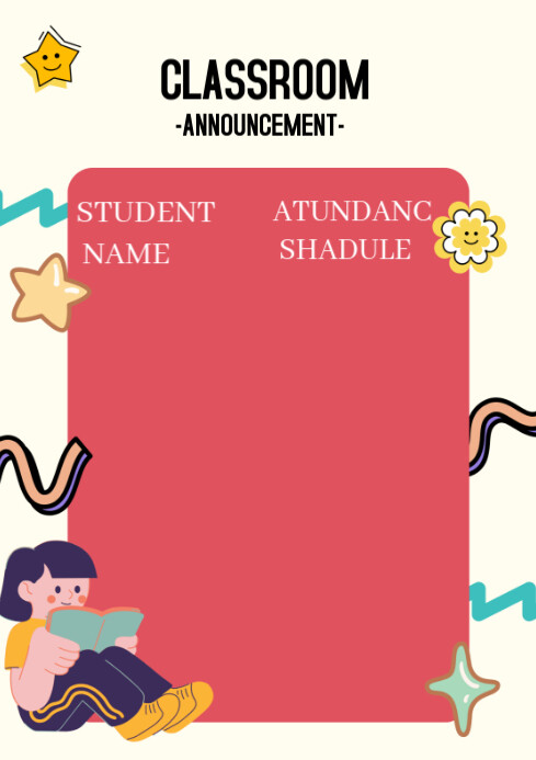 Classroom announcement Template | PosterMyWall