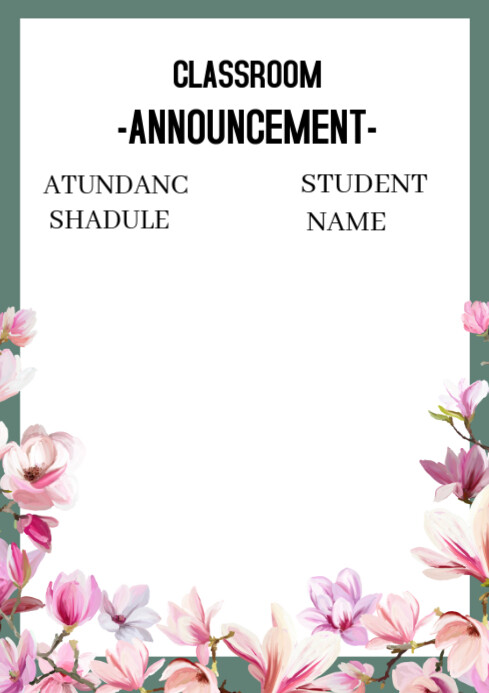 Classroom announcement Template | PosterMyWall