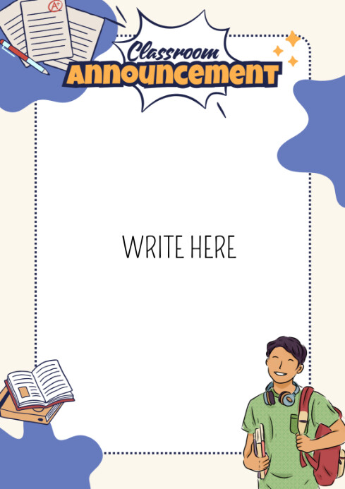 Classroom Announcement Template | PosterMyWall
