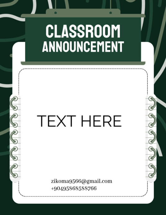 Classroom announcement Template | PosterMyWall