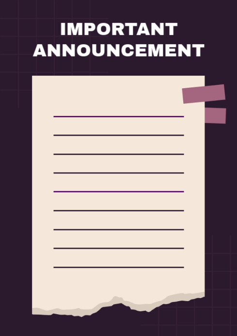Classroom Announcement Template | PosterMyWall