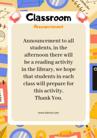 Classroom Announcement Template | PosterMyWall