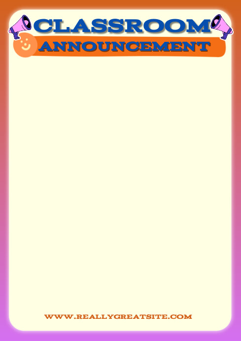 Classroom announcement poster tamplate flyer เทมเพลต | PosterMyWall