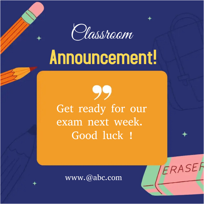 Classroom announcement templates | PosterMyWall