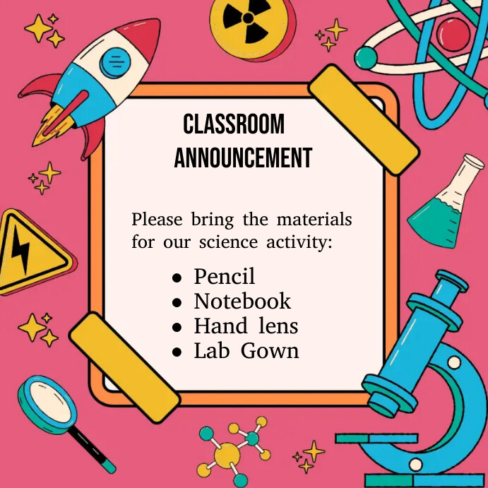 Classroom announcement templates | PosterMyWall
