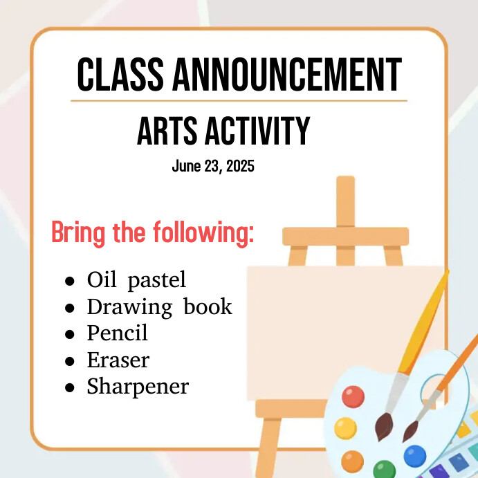Copy of Classroom arts activity pages | PosterMyWall