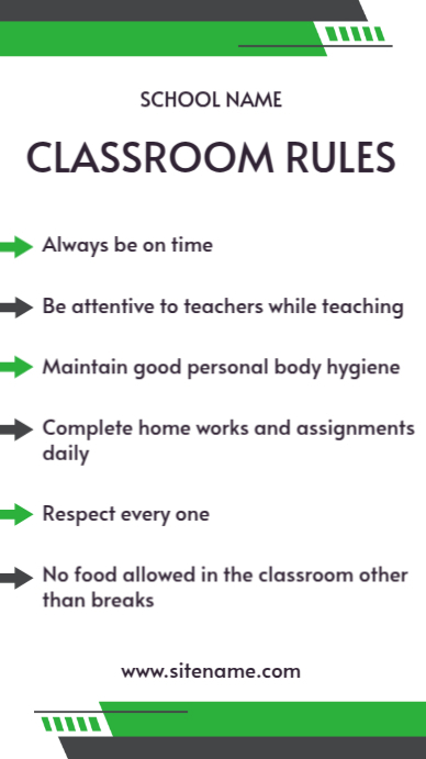 Classroom Rules | Classroom Rules and Regulations Template | PosterMyWall