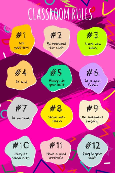 Plantilla de Classroom Rules Poster | PosterMyWall