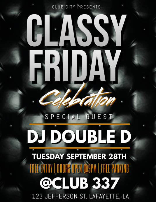 CLASSY FRIDAY CLUB FLYER TEMPLATE | PosterMyWall