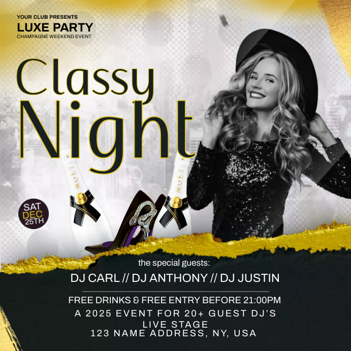 Classy Night Ads Templat | PosterMyWall