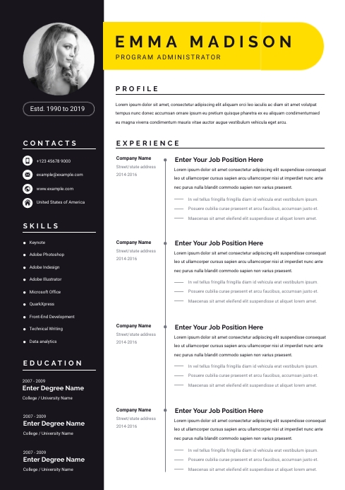 Clean & Modern Resume Template Word | PosterMyWall