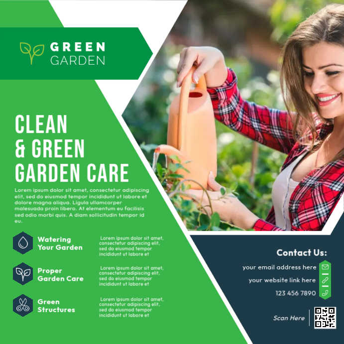 Clean And Green Garden Ads Template | PosterMyWall