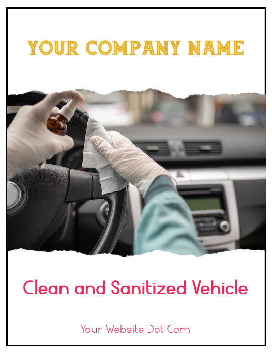 Copy of clean and sanitised taxi | PosterMyWall
