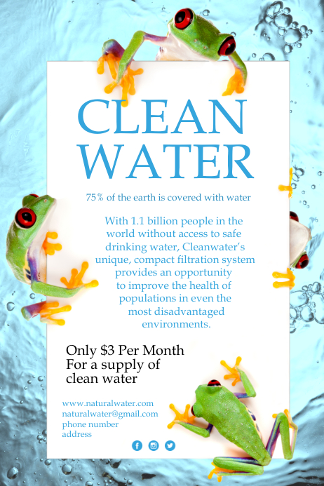 Clean Water Protection Campaign Poster Template | PosterMyWall