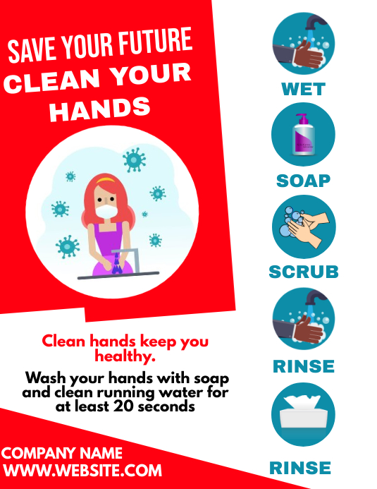 clean your hand flyer Template | PosterMyWall