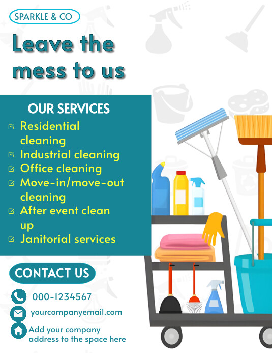 Cleaning company advertisement flyer Templat | PosterMyWall