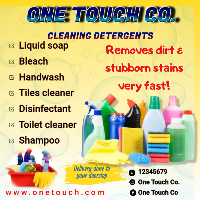 Cleaning Detergent Company Ad Template | PosterMyWall